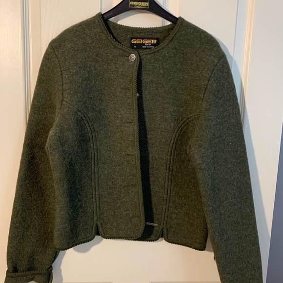 geiger | Jackets & Coats | Geiger Moss Green Wool Jacketeuc | Poshmark